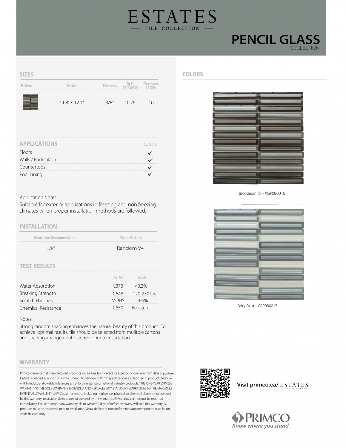Mosaic Tile_Pencil Glass - Primco