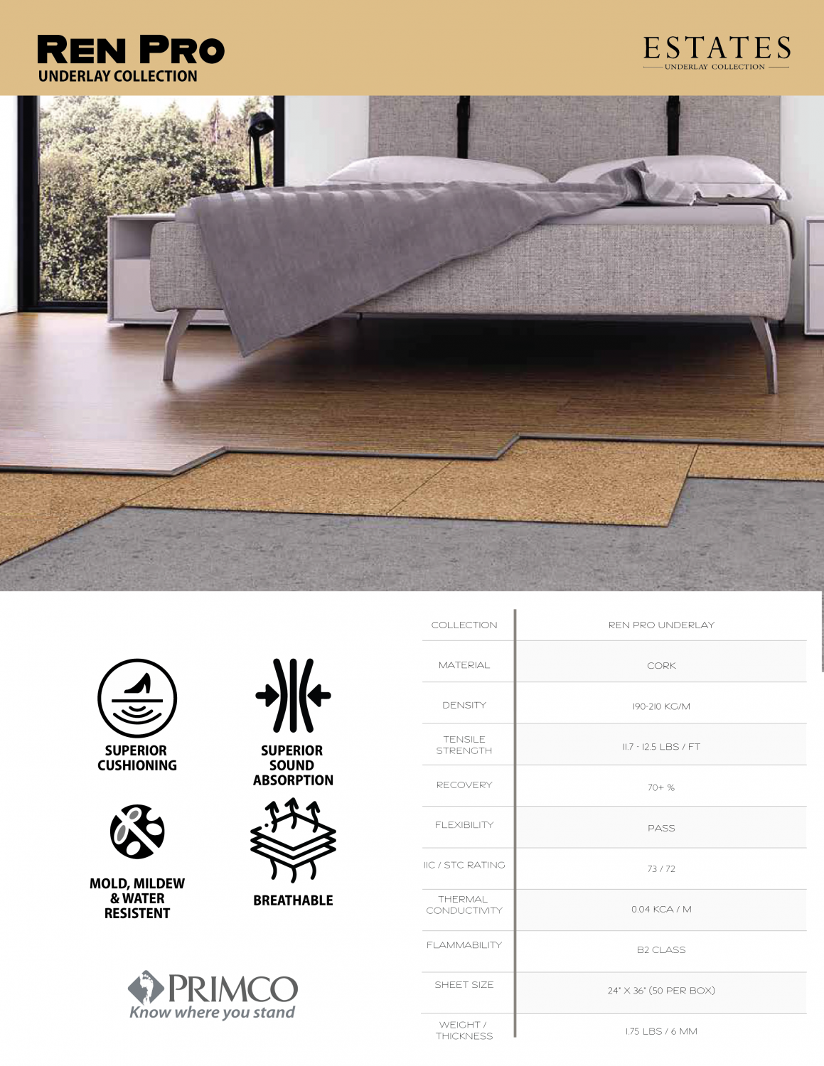 Estate Underlayment RenPro - Primco